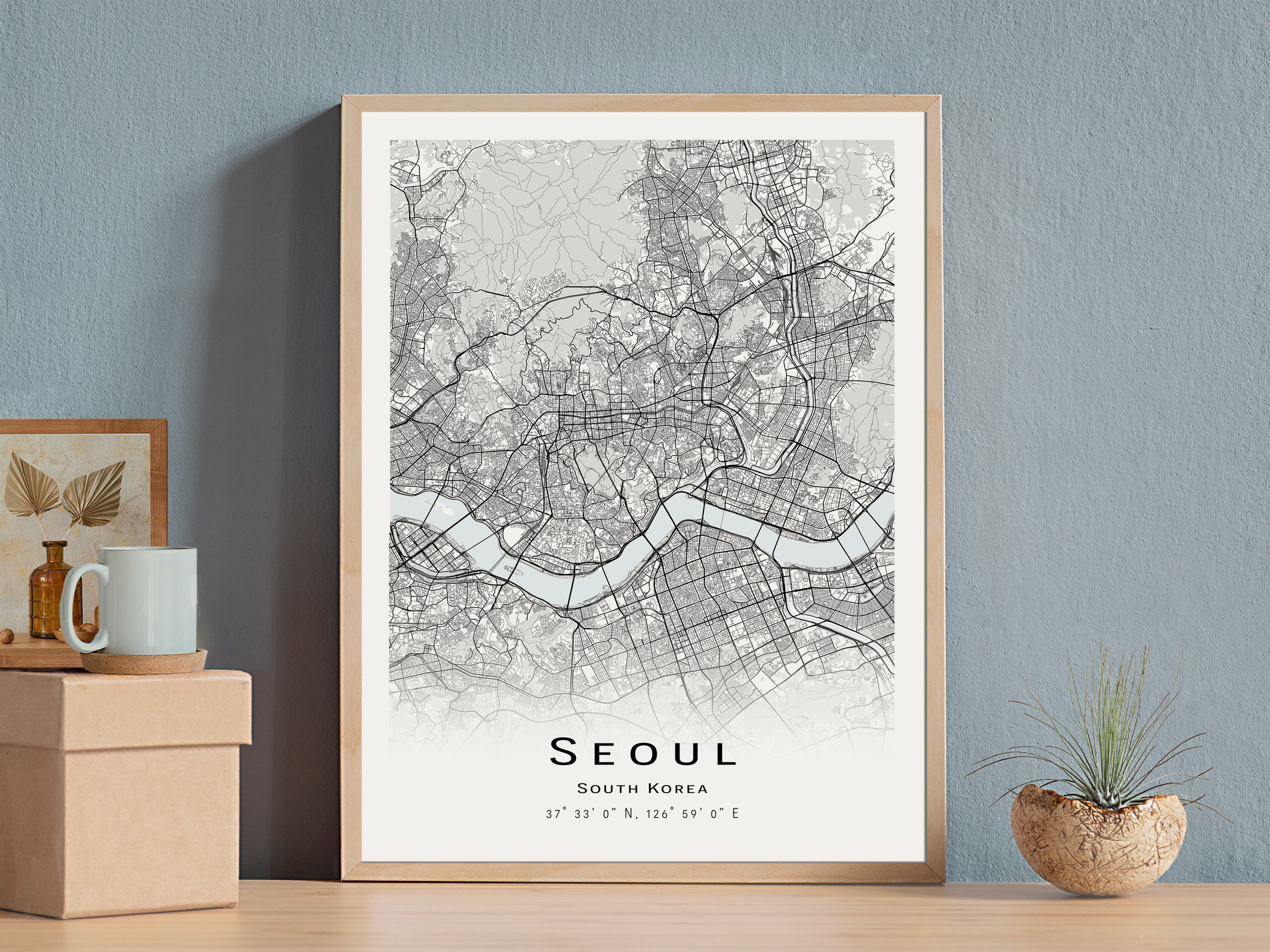 Seoul Map South Korea City Map With High Details - Etsy