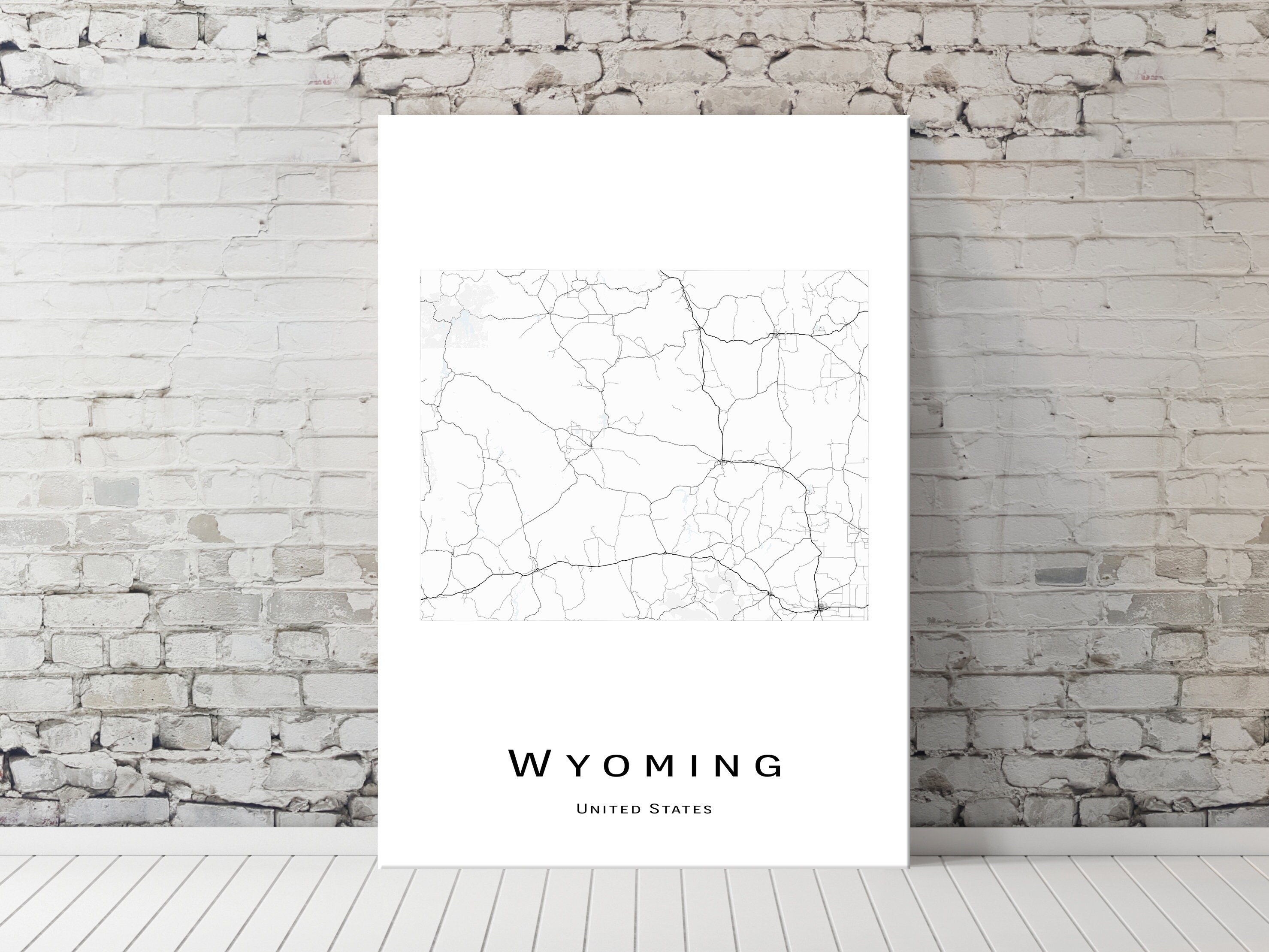 Wyoming Map WY USA United States Map Printable Map Poster Digital ...