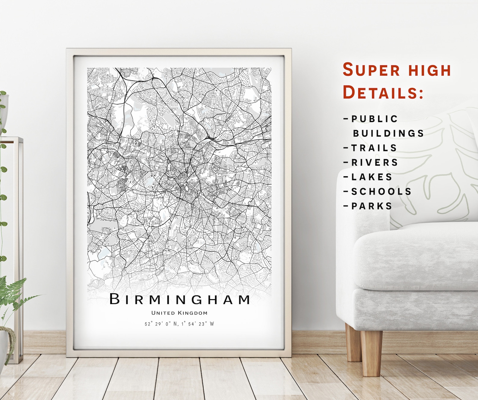 Birmingham Map, United Kingdom - City Map With High Details - Instant ...