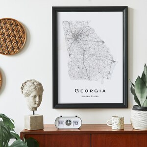 Georgia Map - GA USA United States Map - Printable Map Poster - Digital ...