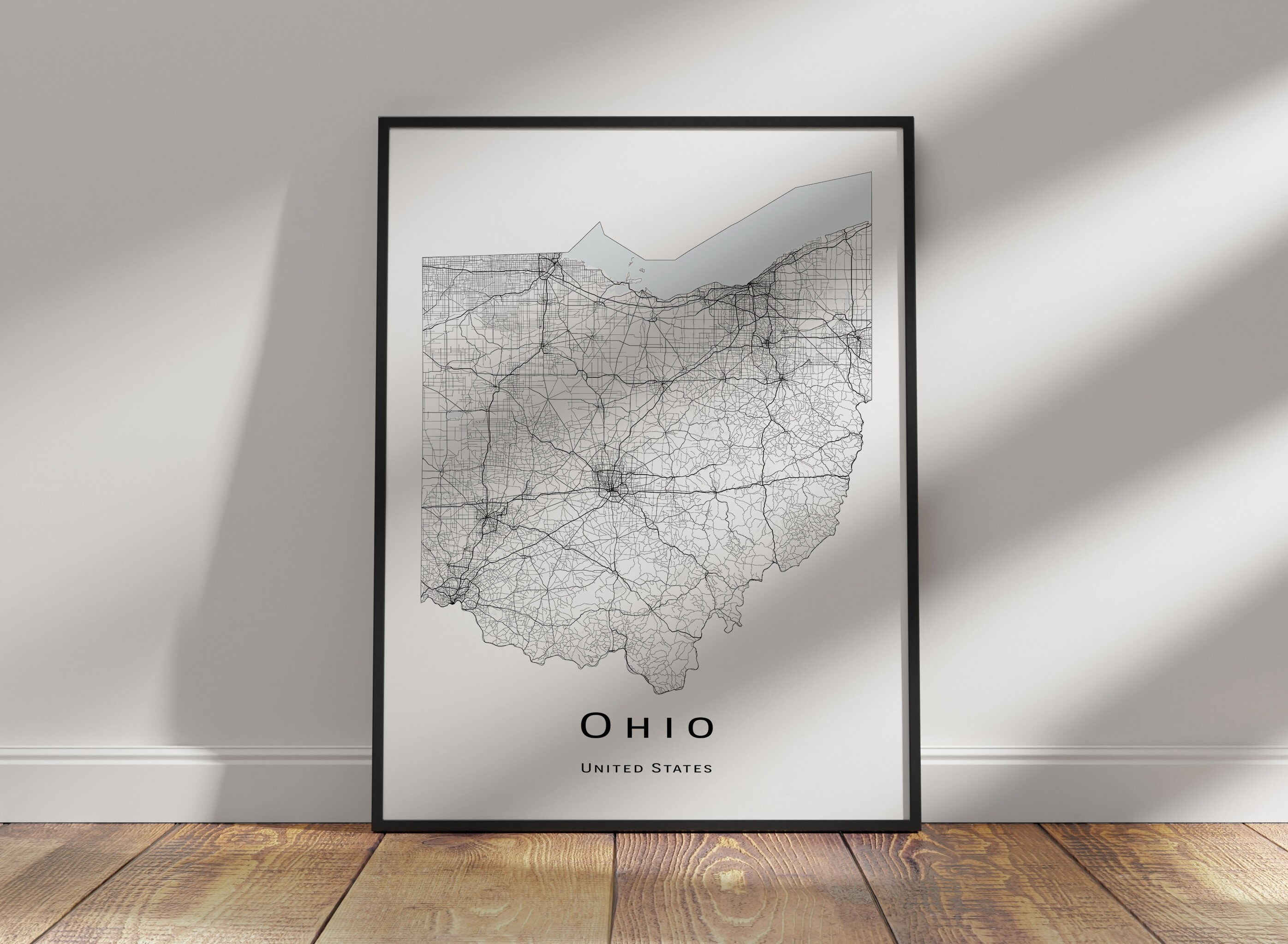 Ohio Map OH USA United States Map Printable Map Poster Digital Download ...