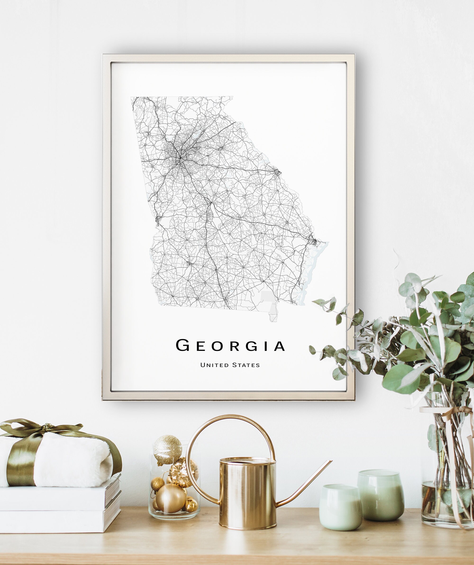 Georgia Map GA USA United States Map Printable Map Poster - Etsy