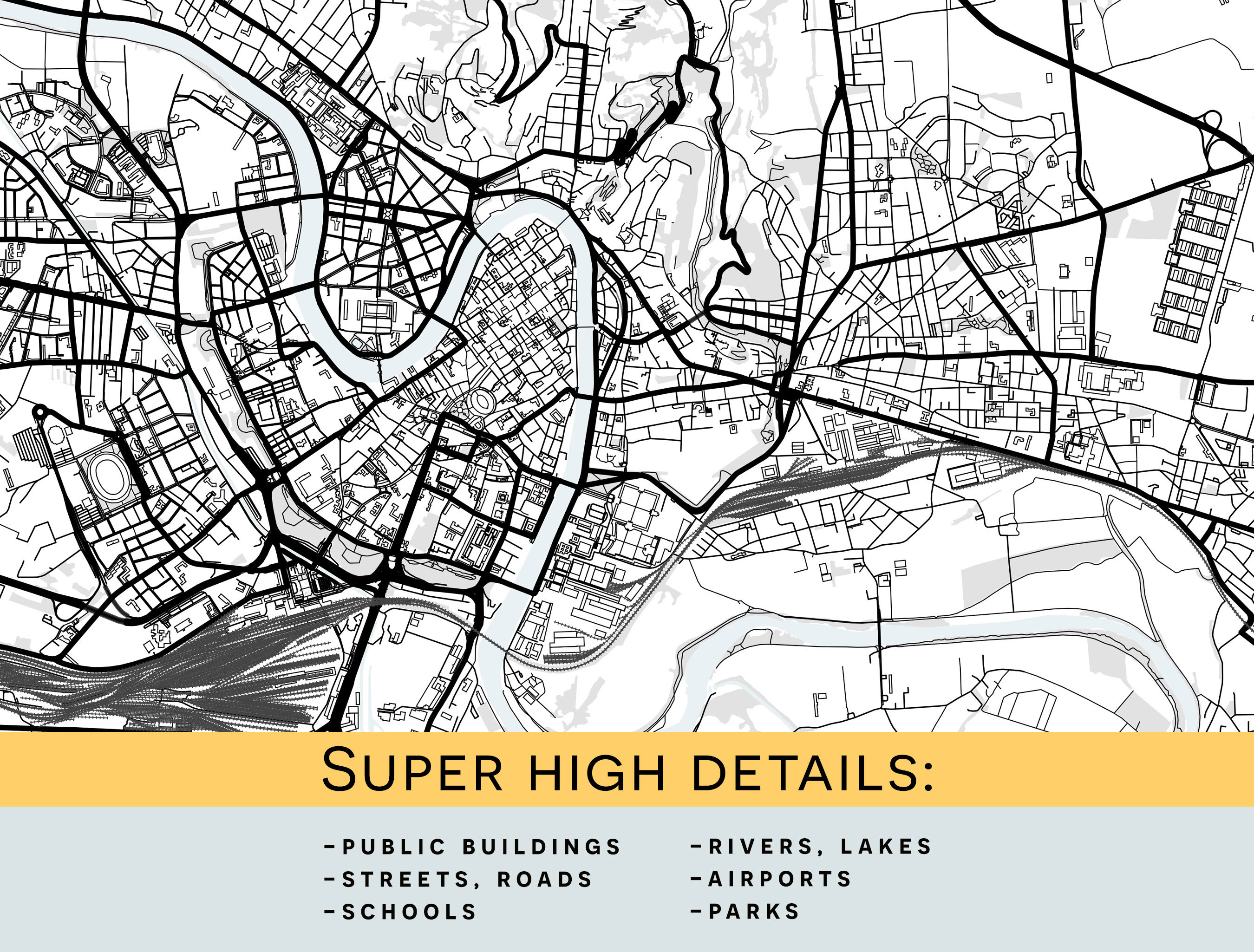 Verona Map Italy City Map With High Details Printable - Etsy