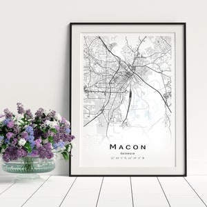 Macon Map - Georgia GA - City Map With High Details - Printable Map ...