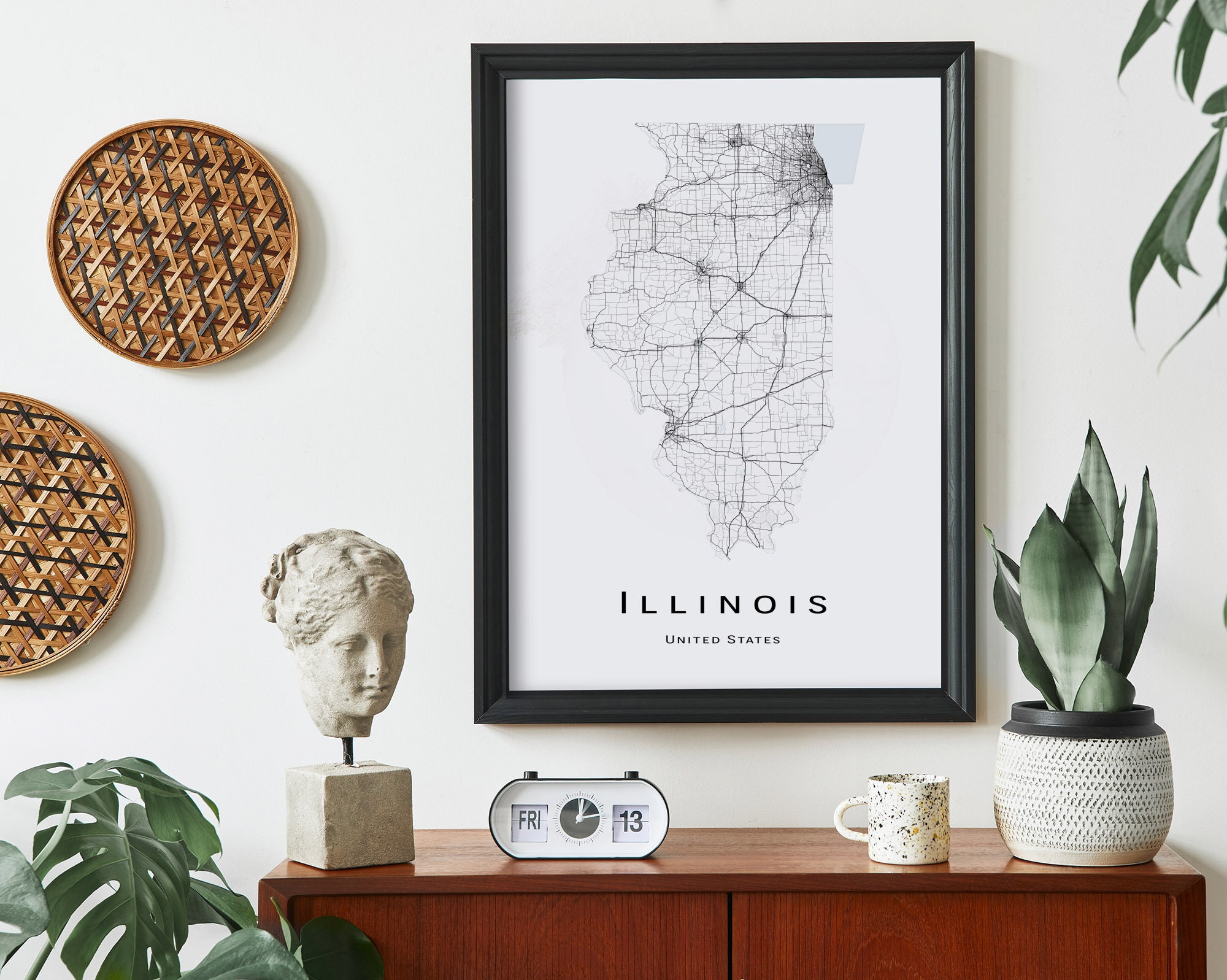 Illinois Map IL USA United States Map Printable Map Poster Digital ...