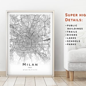 Milan Map, Italy - City Map With High Details - Instant Download ...