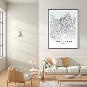 Trondheim Map, Norway - City Map With High Details - Instant Download ...