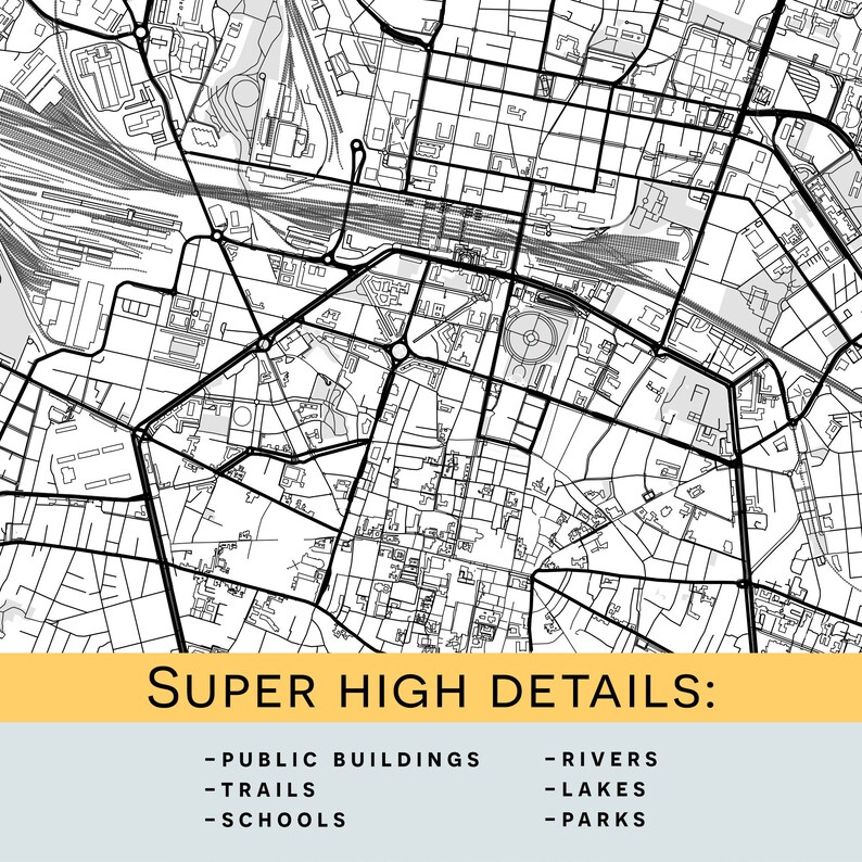 Bologna Map, Italy City Map With High Details Instant Download ...