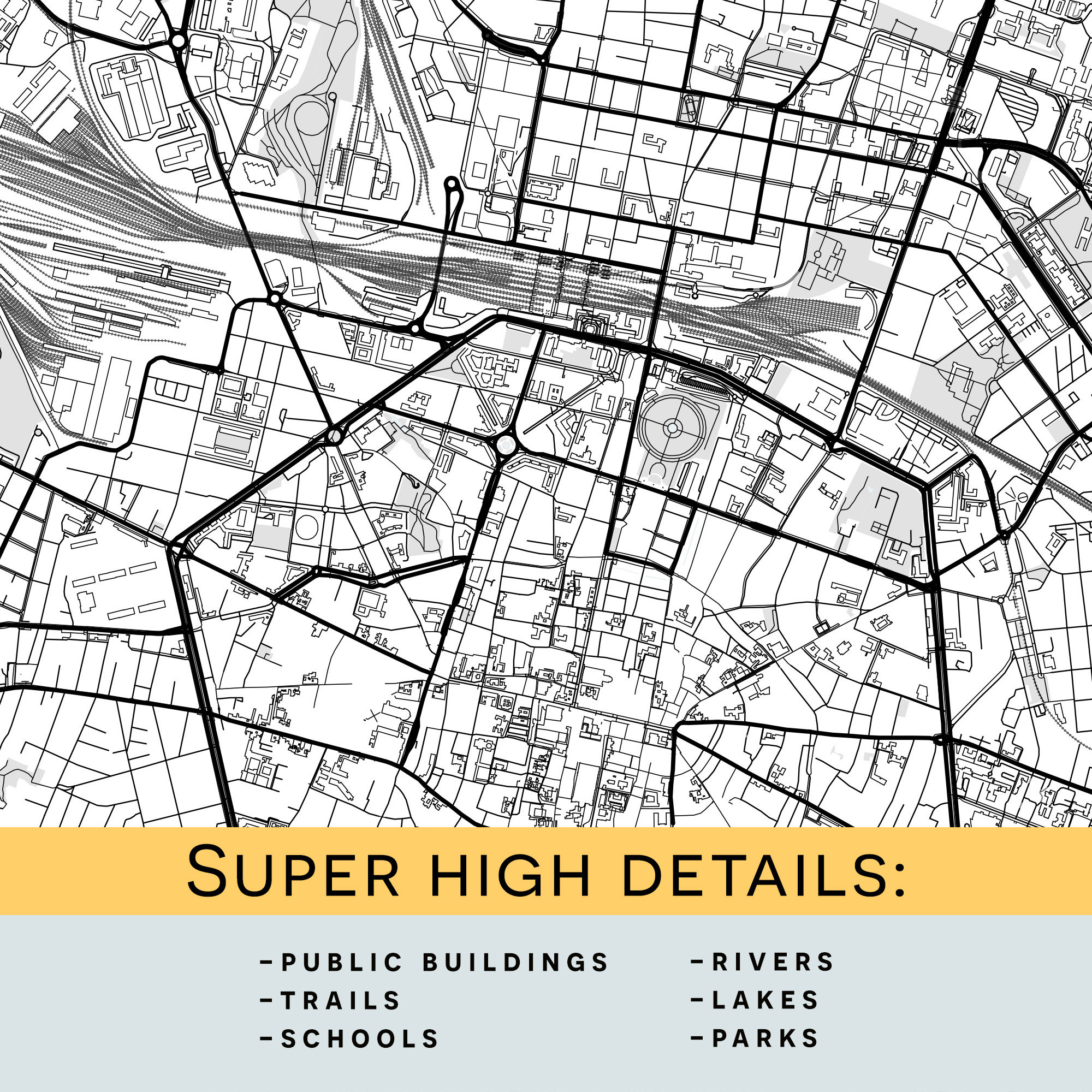 Bologna Map, Italy City Map With High Details Instant Download ...