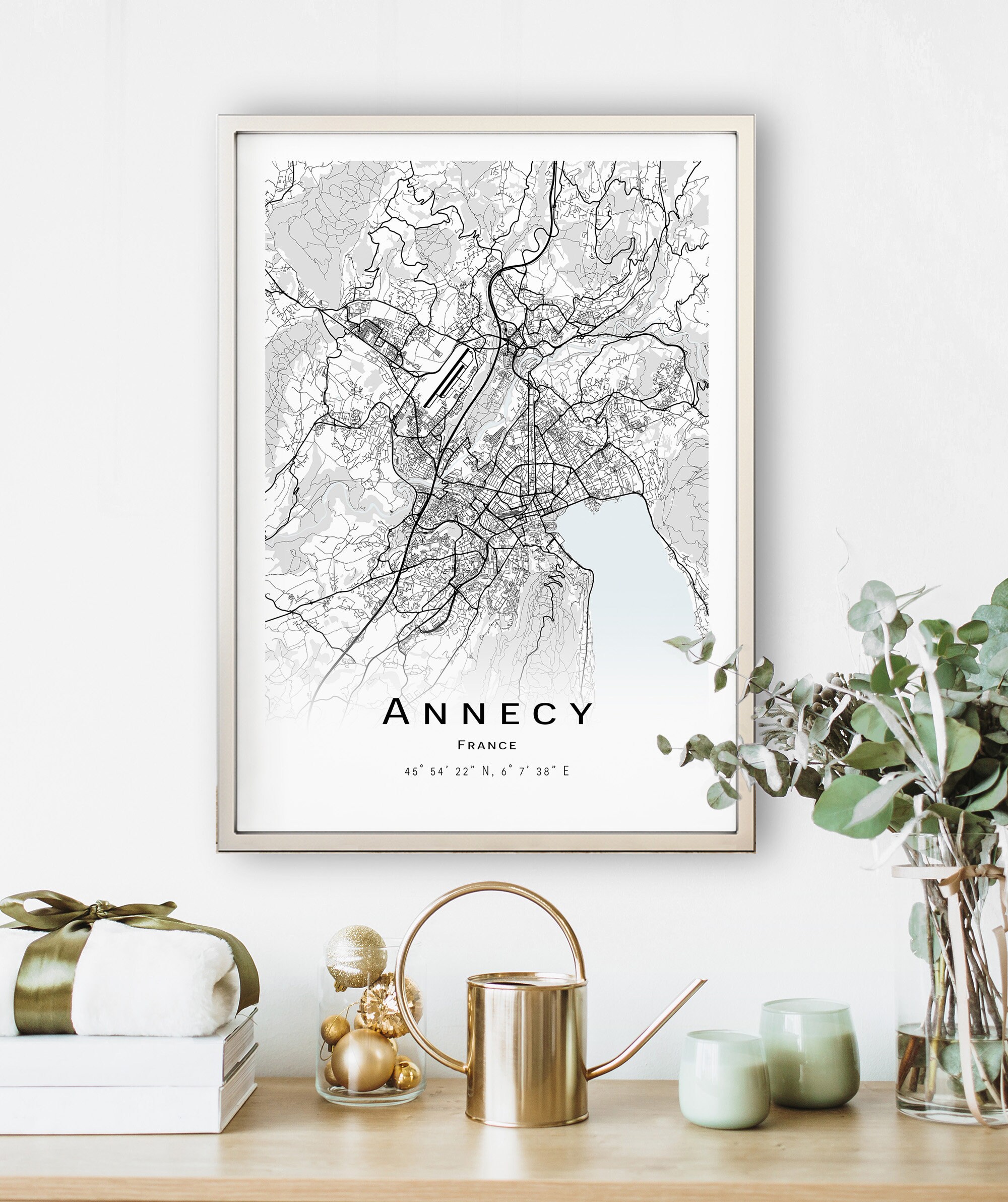 Annecy Map France City Map With High Details Printable - Etsy