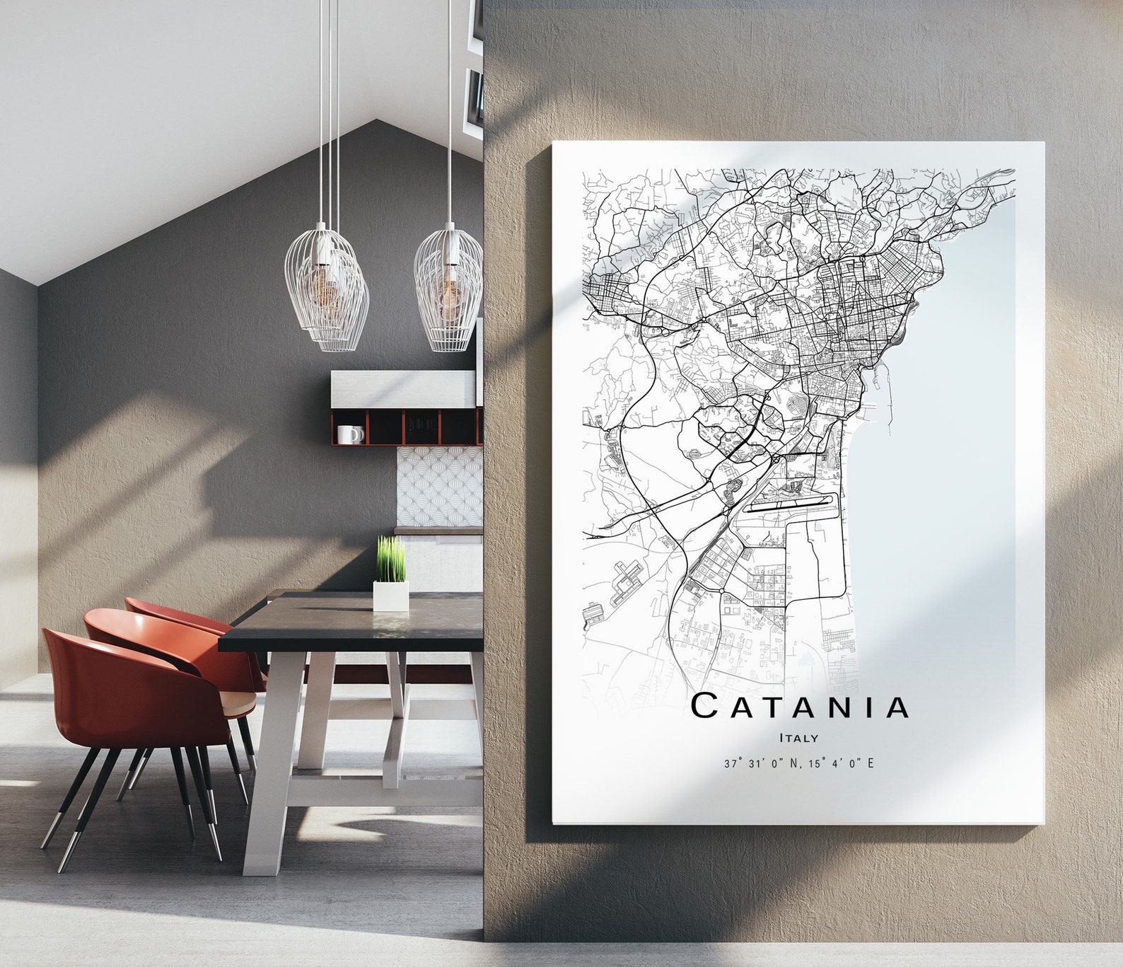 Catania Map, Italy - City Map With High Details - Instant Download ...