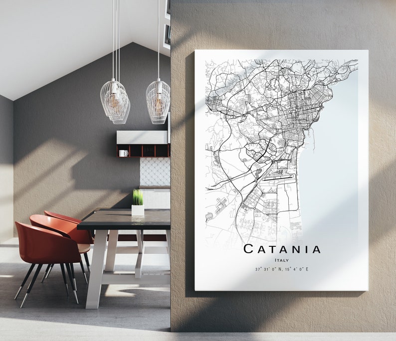 Catania Map, Italy - City Map With High Details - Instant Download ...