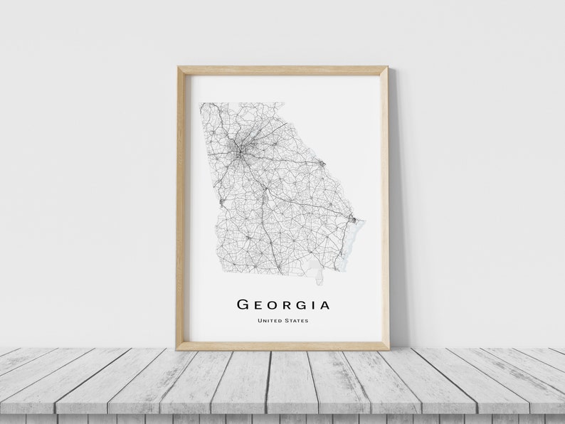 Georgia Map GA USA United States Map Printable Map Poster - Etsy