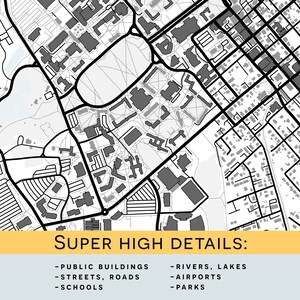 Virginia Tech Map, Blacksburg, VA - Graduation Gift - Wall Decor Poster ...