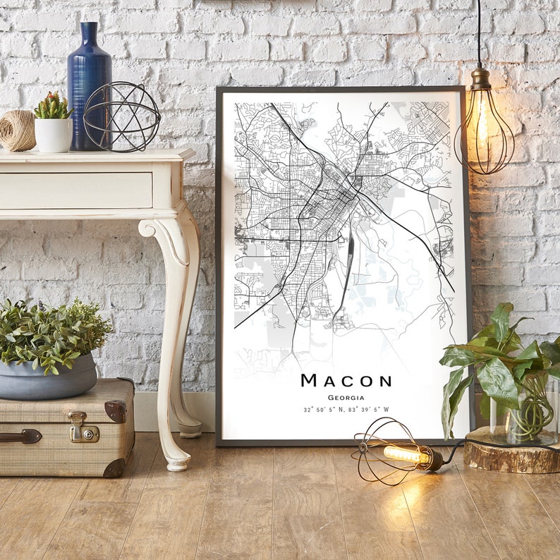 Macon Map - Georgia GA - City Map With High Details - Printable Map ...