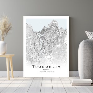 Trondheim Map, Norway - City Map With High Details - Instant Download ...