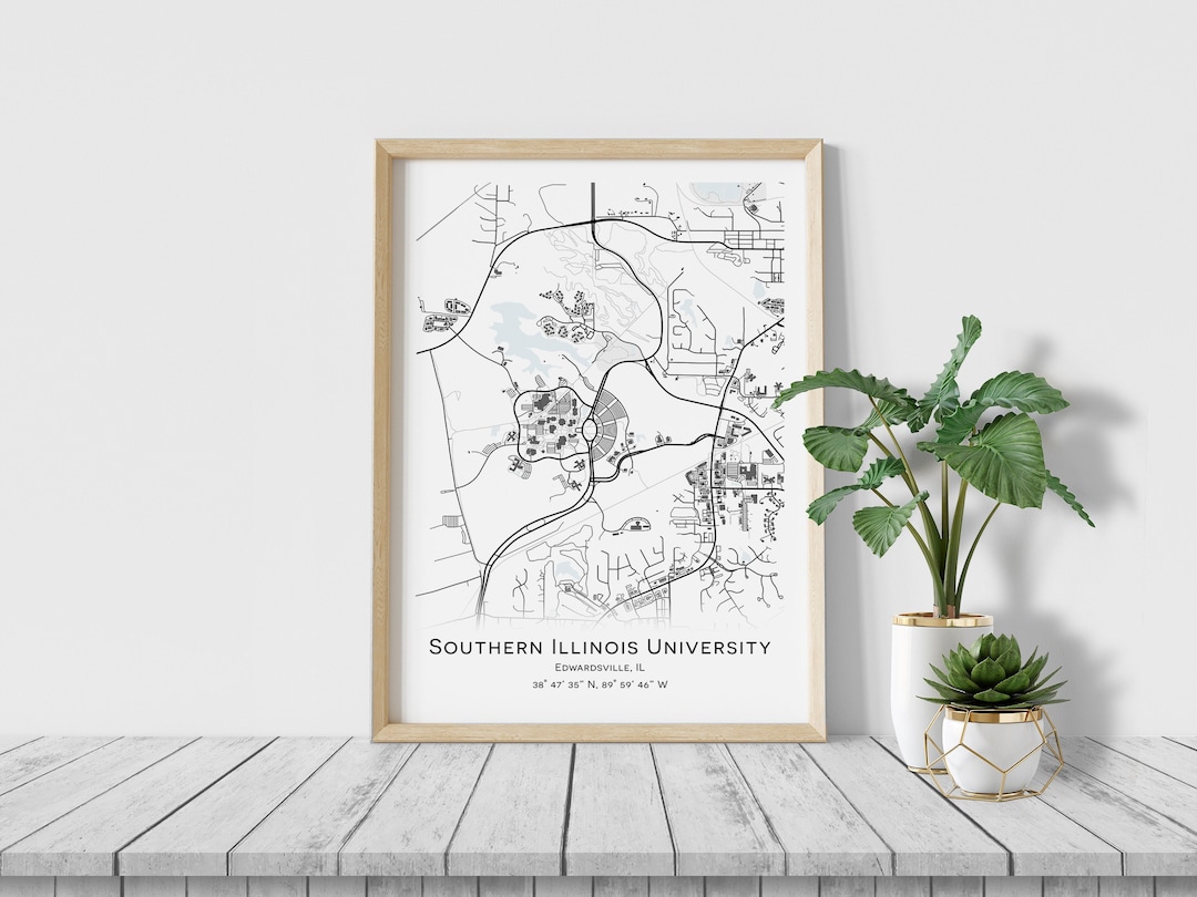 Southern Illinois University Map, Edwardsville, IL - Graduation Gift ...