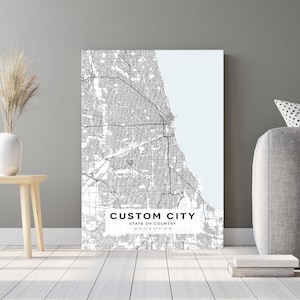 Custom City Map, Personalized Map, Custom Map Poster, Any City, Wall ...