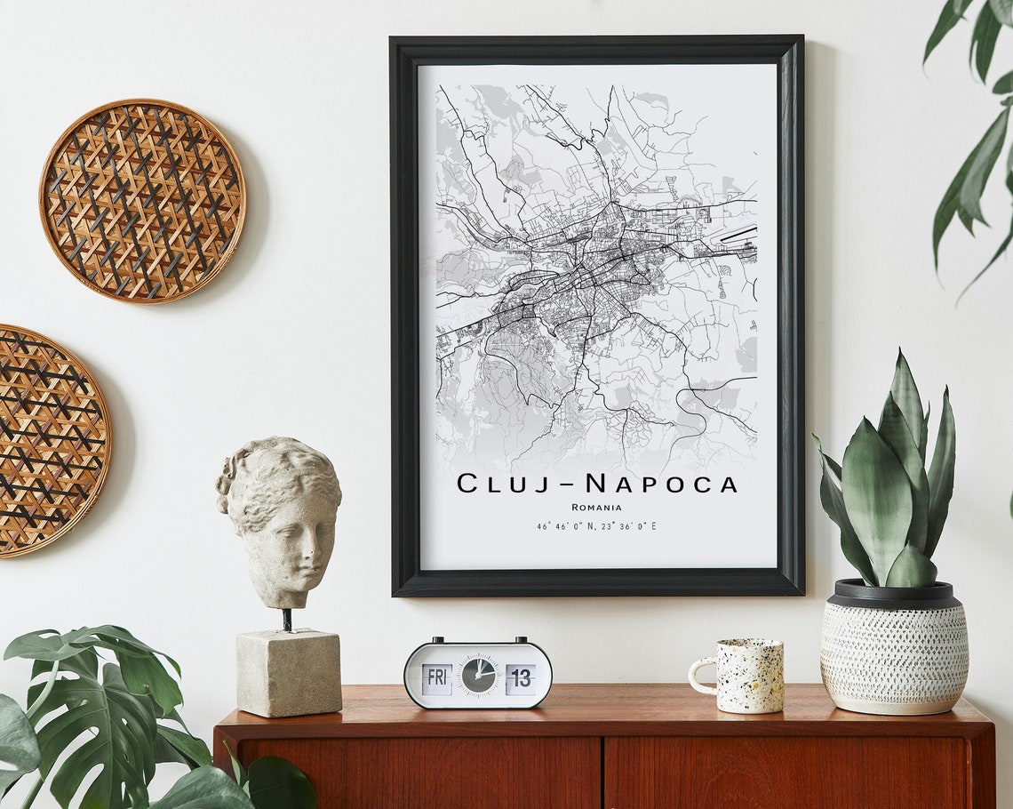 Cluj-napoca Map Romania City Map With High Details - Etsy