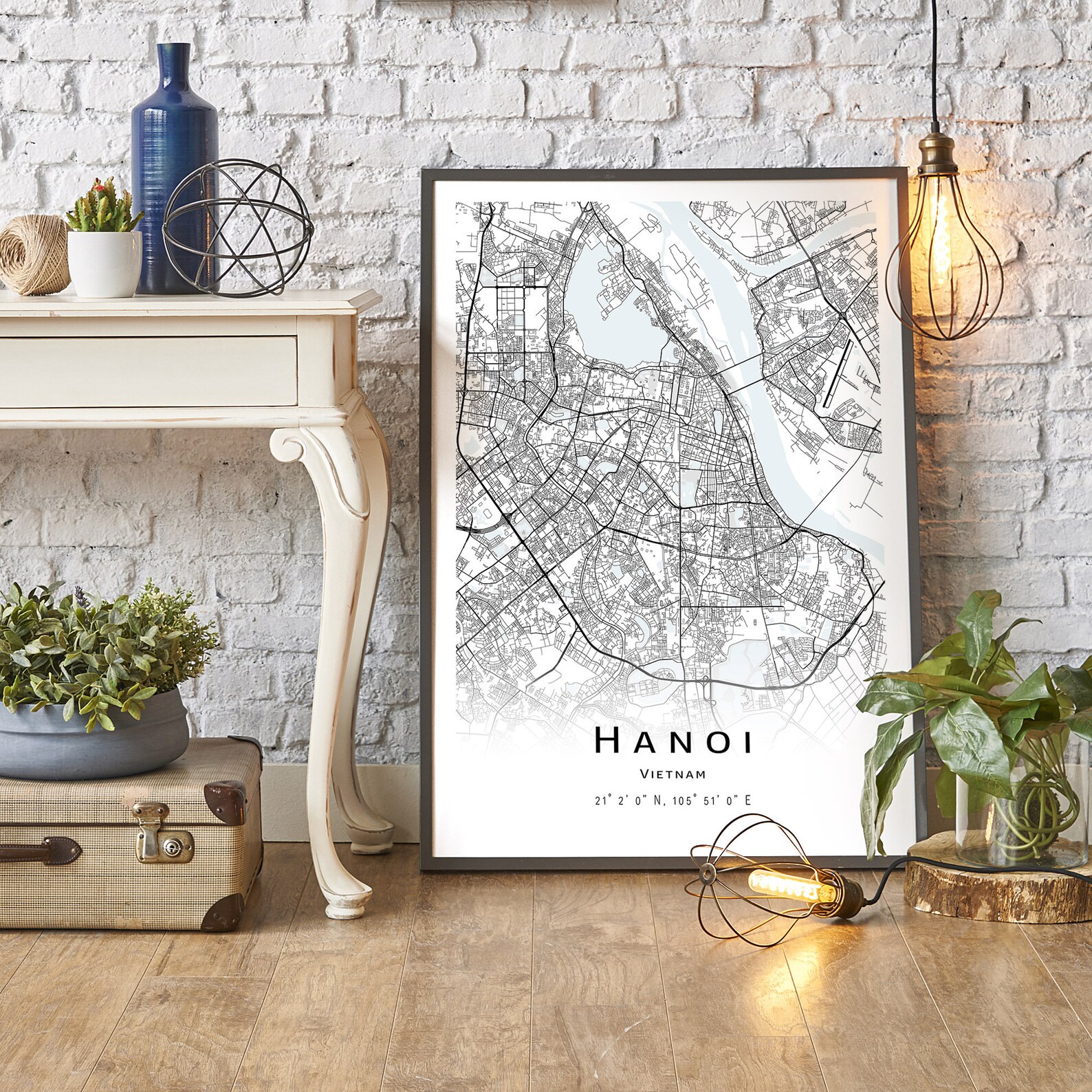 Hanoi Map, Vietnam - City Map With High Details - Instant Download ...