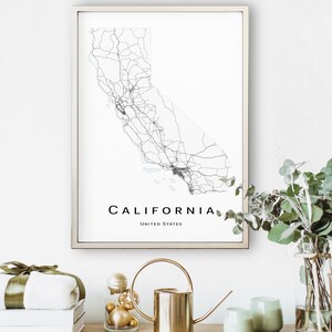 California Map - CA USA United States Map - Printable Map Poster ...