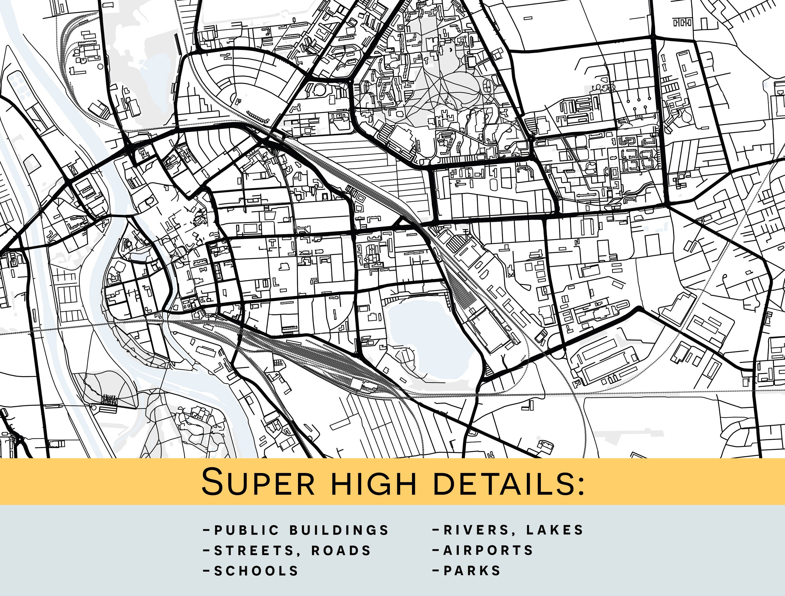 Opole Map Poland City Map With High Details Printable - Etsy