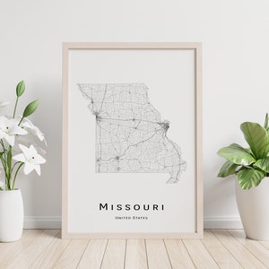 Missouri Map - MO USA United States Map - Printable Map Poster ...