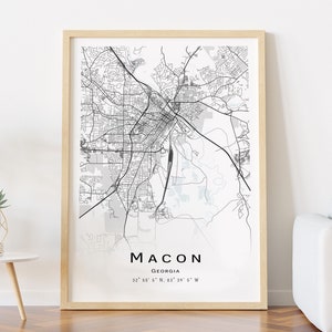 Macon Map - Georgia GA - City Map With High Details - Printable Map ...