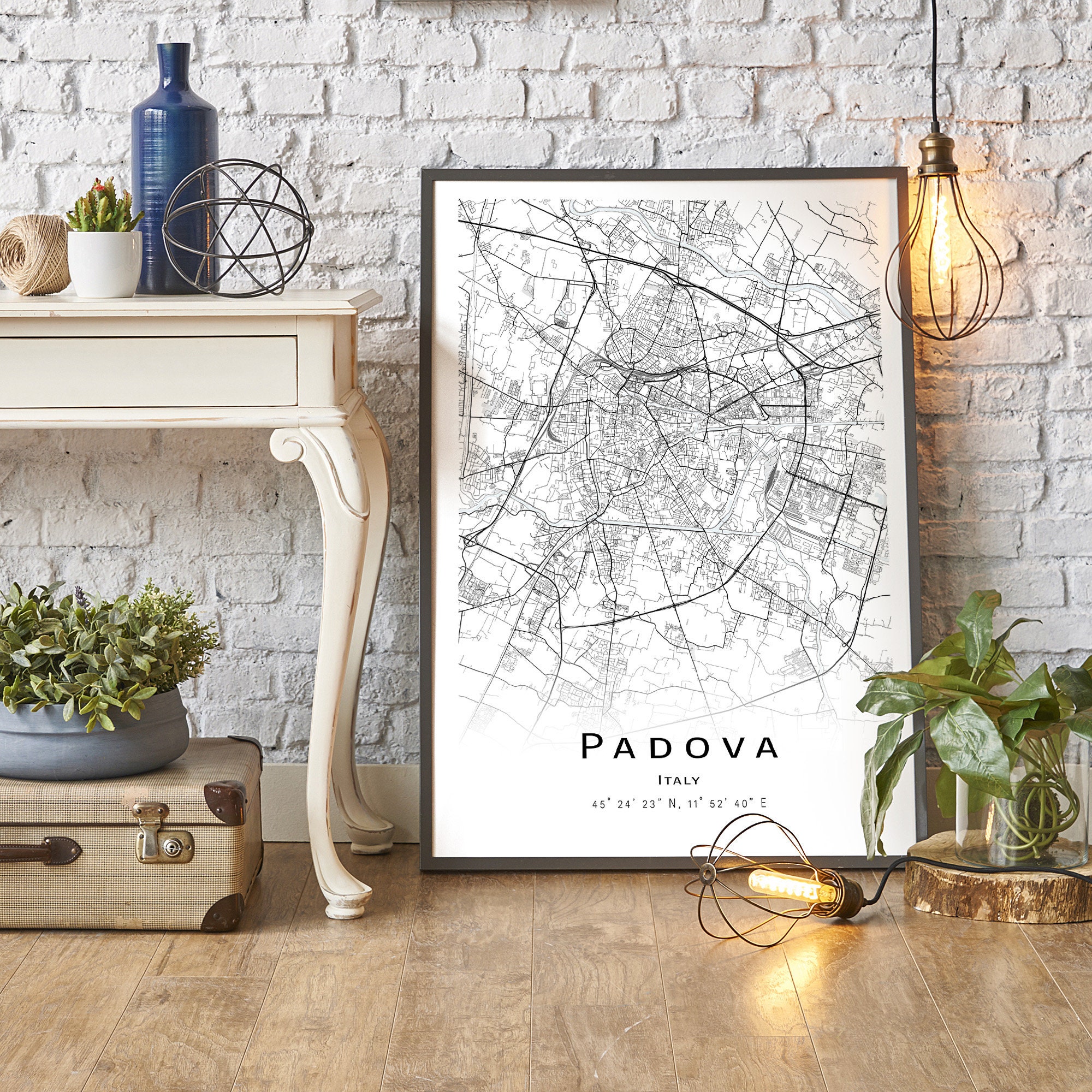 Padova mapa Italia Mapa de la ciudad con detalles altos Cartel de mapa ...