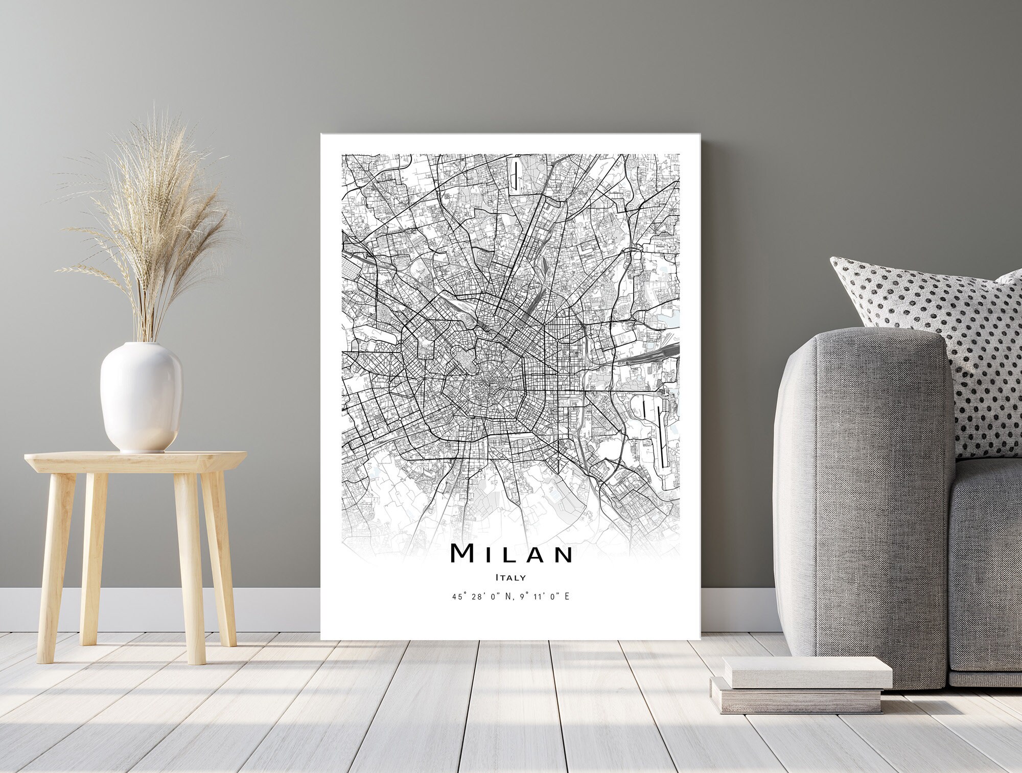 Milan Map, Italy City Map With High Details Instant Download, Printable ...