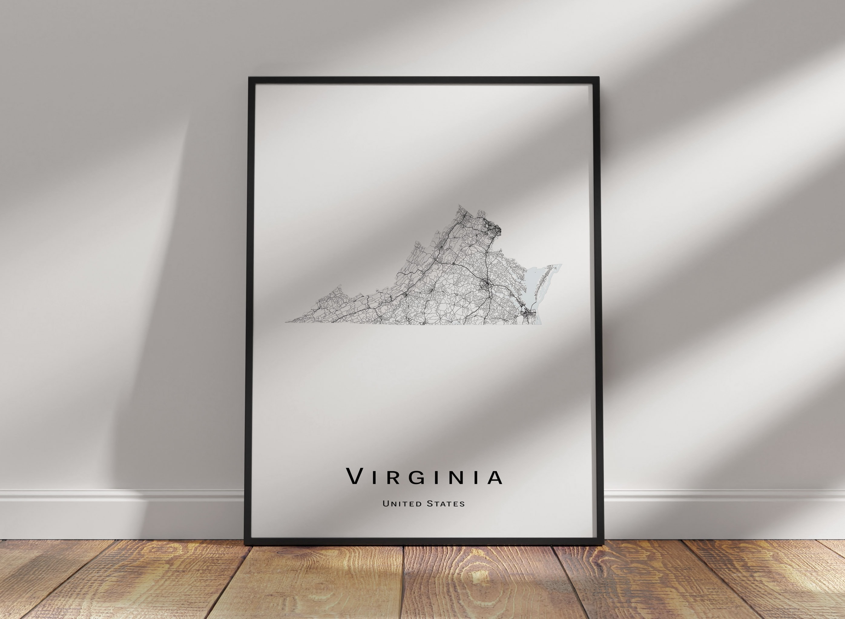 Virginia Map VA USA United States Map Printable Map Poster Digital ...