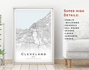 Cleveland Map Printable - Etsy