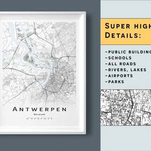 Antwerpen Map, Belgium - City Map With High Details - Instant Download ...