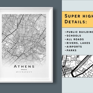 Athens Map, Greece - City Map With High Details - Instant Download ...