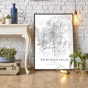 Springfield Map, Illinois, United States (USA) - City Map With High ...