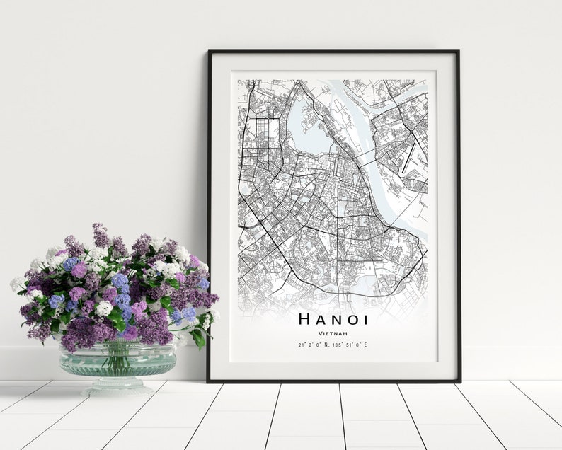 Hanoi Map, Vietnam - City Map With High Details - Instant Download ...