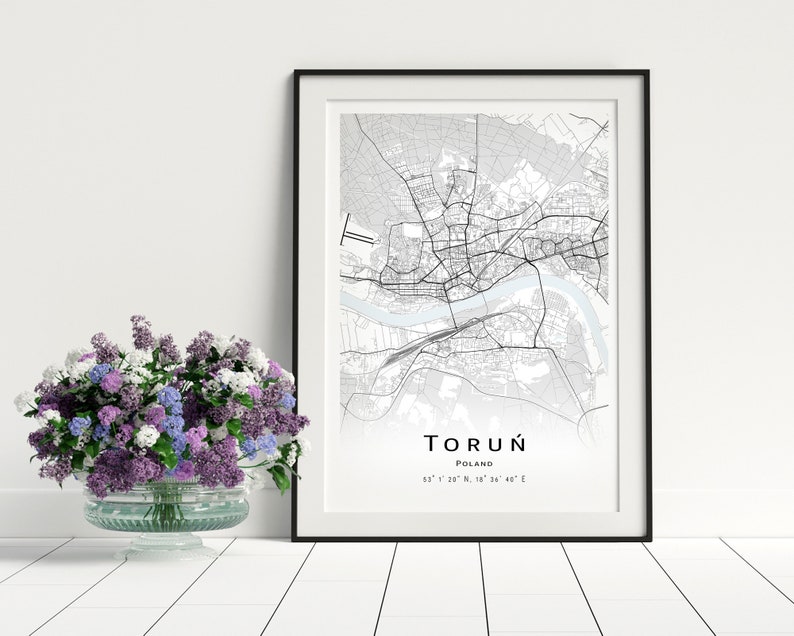 Torun map Polonia Mapa de la ciudad con detalles altos - Etsy México