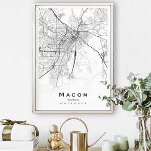 Macon Map - Georgia GA - City Map With High Details - Printable Map ...