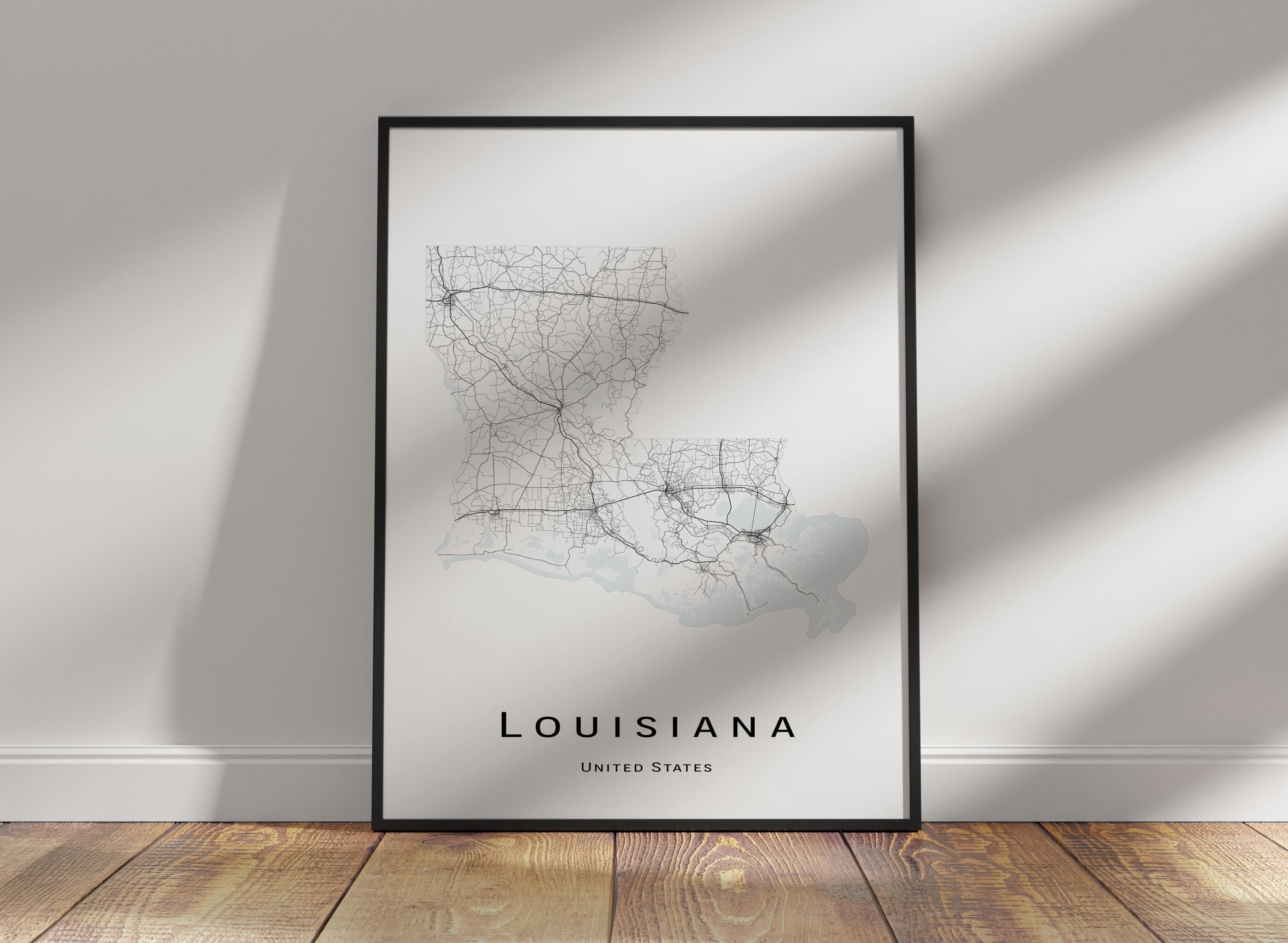 Louisiana Map - LA USA United States Map - Printable Map Poster ...