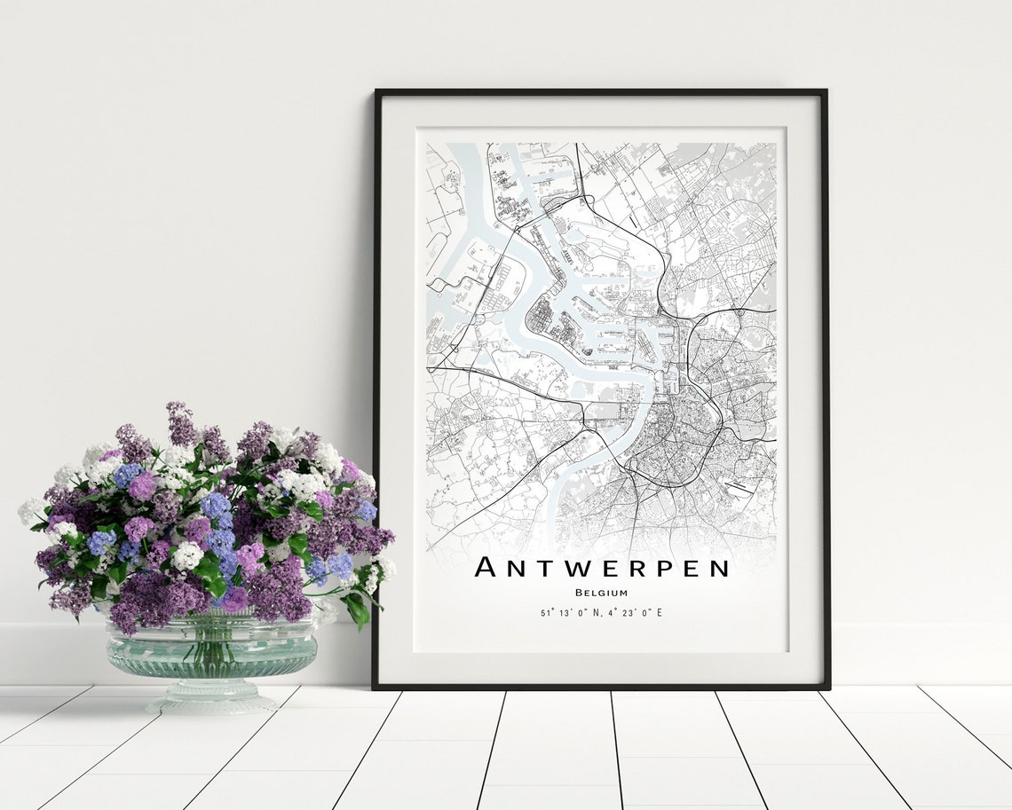 Antwerpen Map, Belgium - City Map With High Details - Instant Download ...