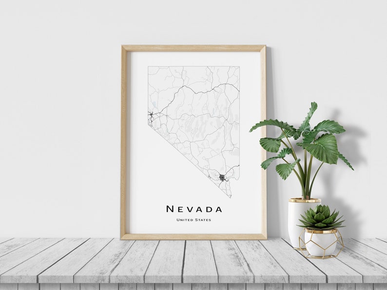 Nevada Map NV USA United States Map Printable Map Poster - Etsy
