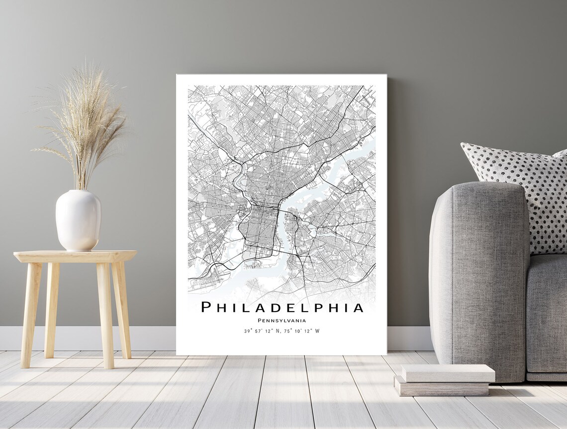 Philadelphia Map, Pennsylvania - City Map With High Details - Instant ...
