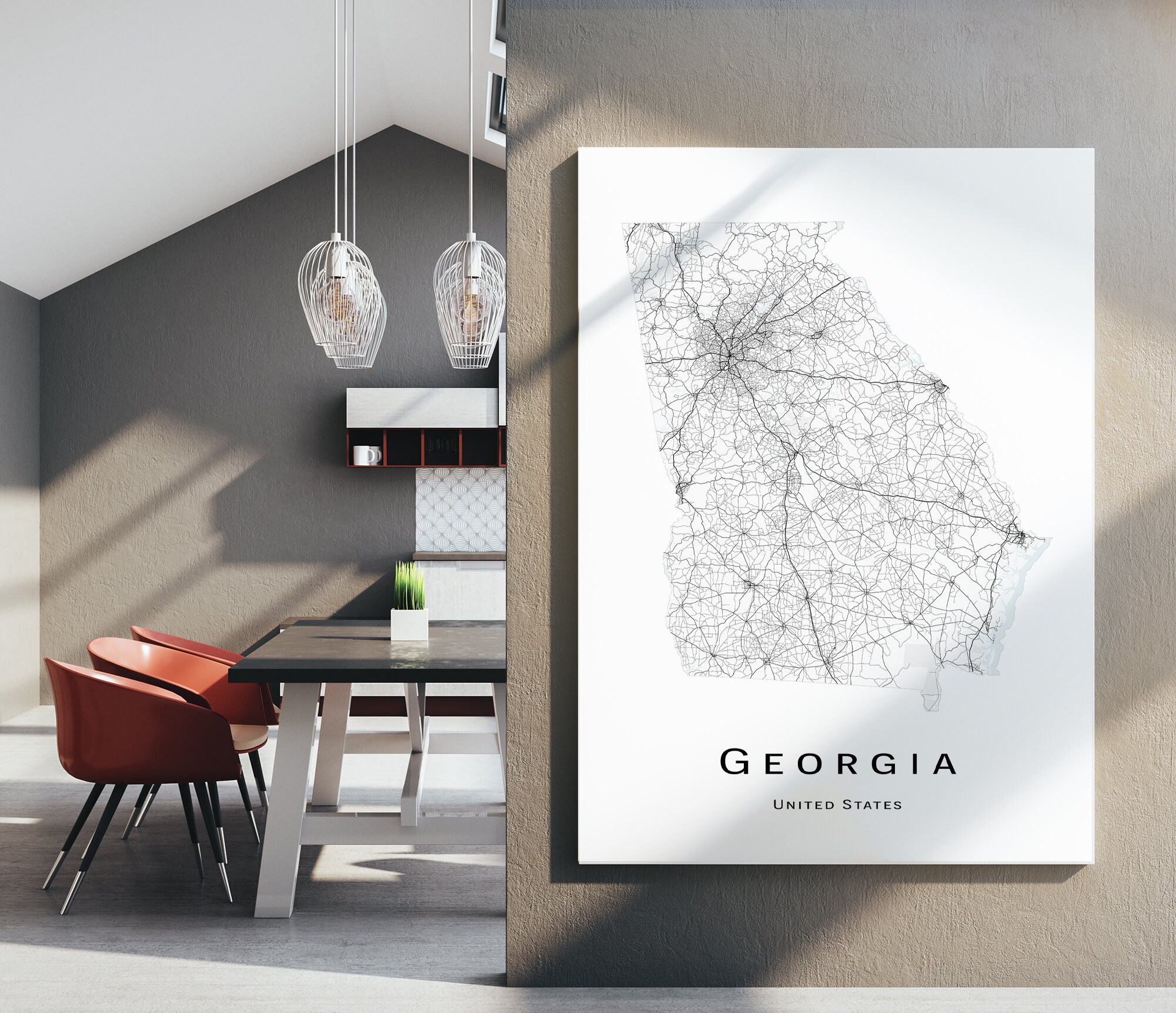 Georgia Map GA USA United States Map Printable Map Poster - Etsy