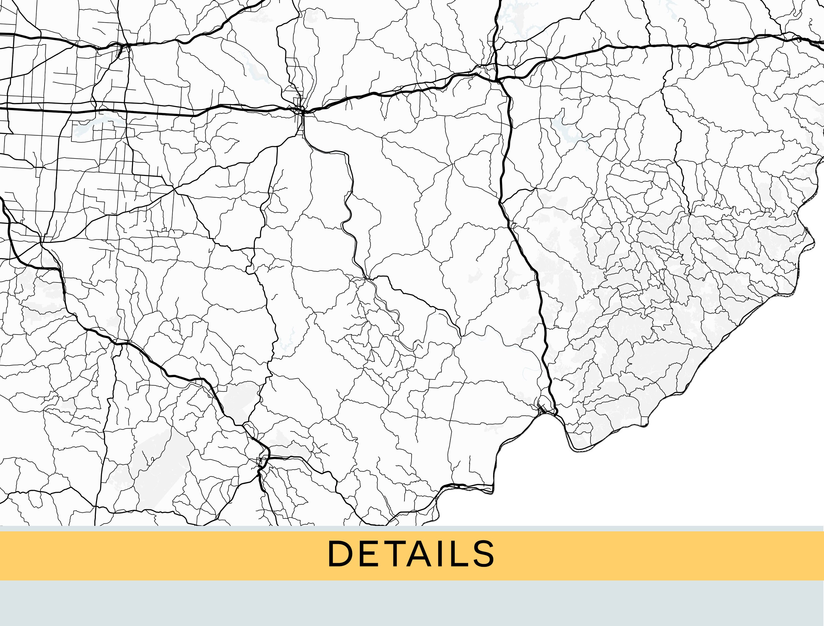 Ohio Map OH USA United States Map Printable Map Poster Digital Download ...