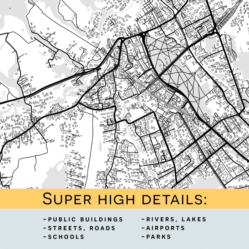 Zakopane Map Poland City Map With High Details Instant - Etsy