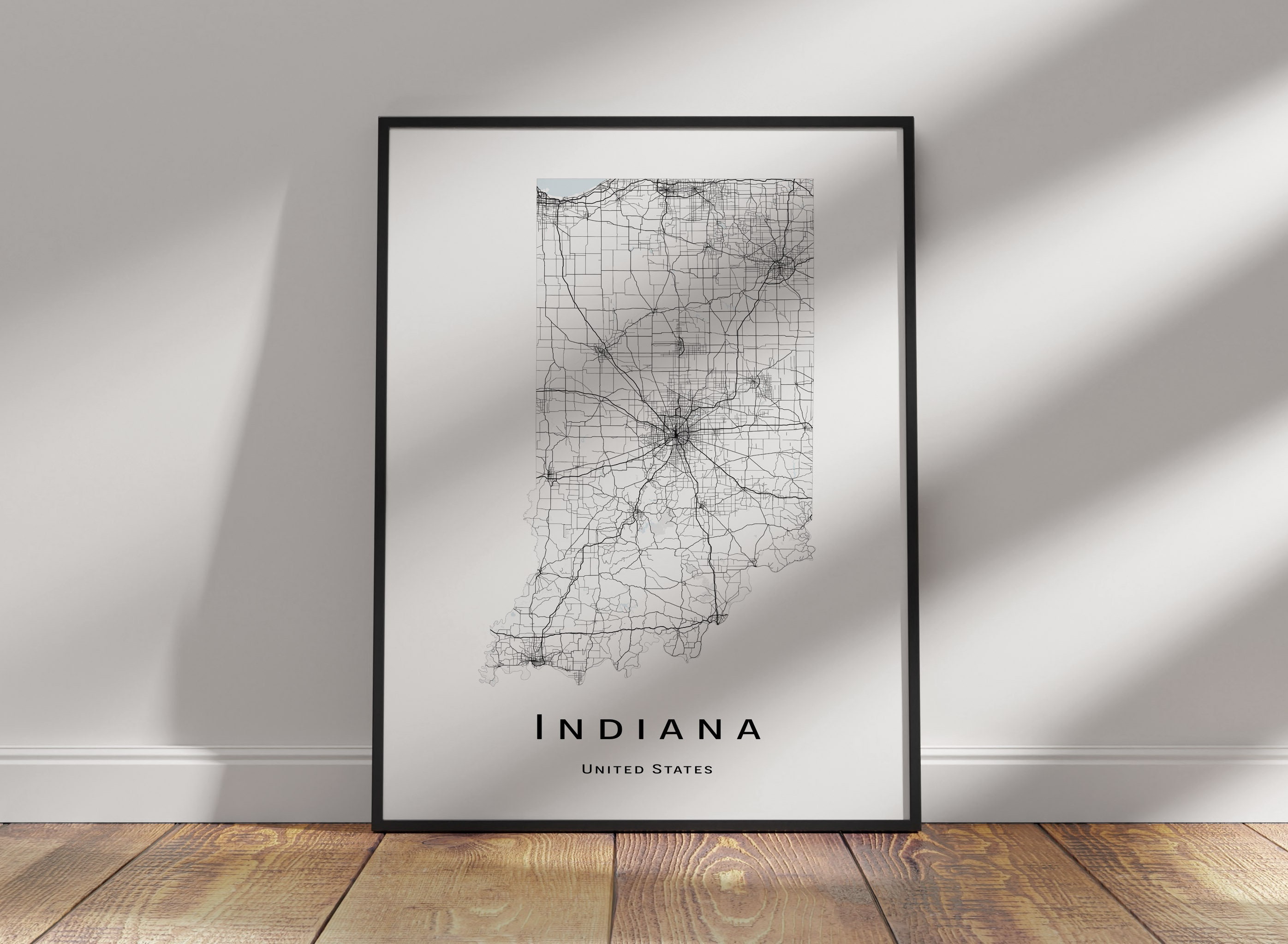 Indiana Map IN USA United States Map Printable Map Poster Digital ...