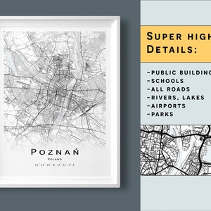 Poznan Map, Poland - City Map With High Details - Instant Download ...