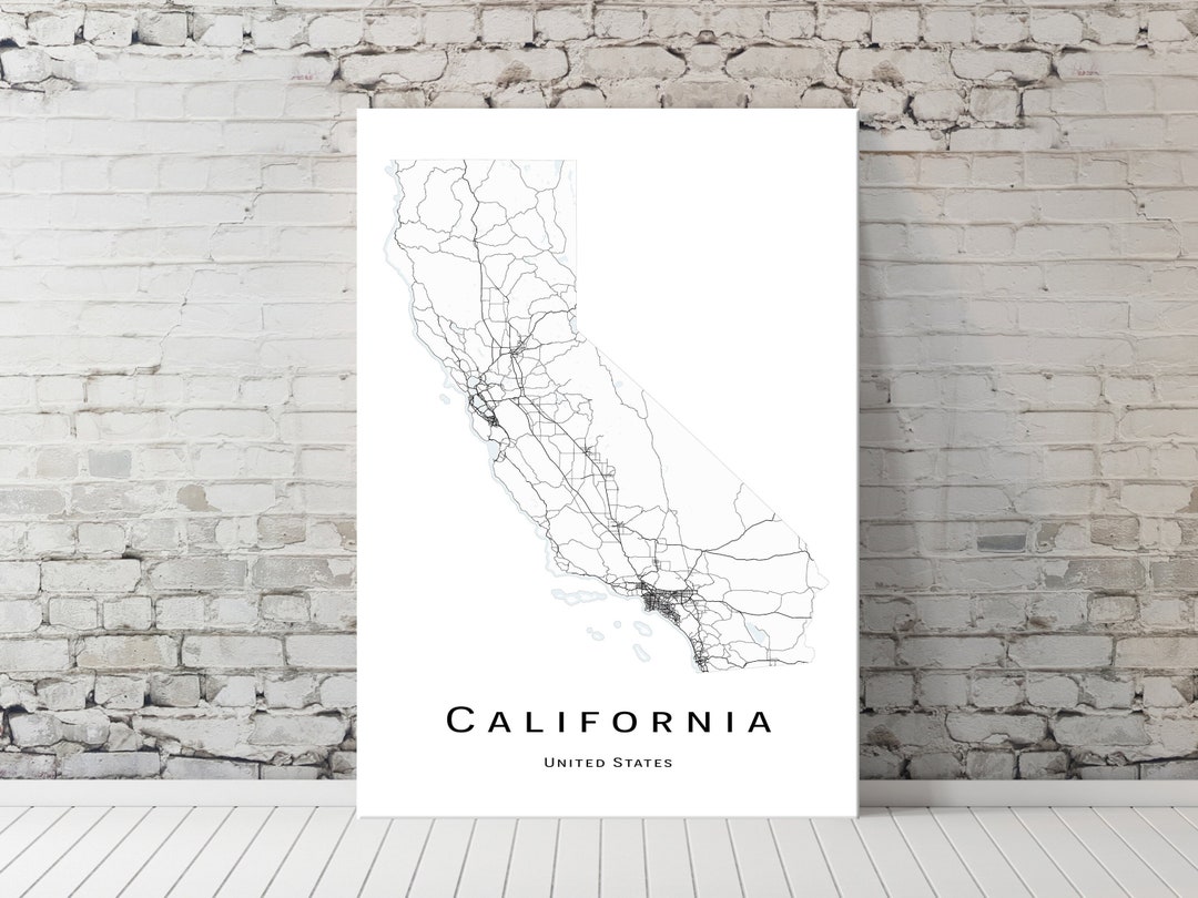 California Map - CA USA United States Map - Printable Map Poster ...