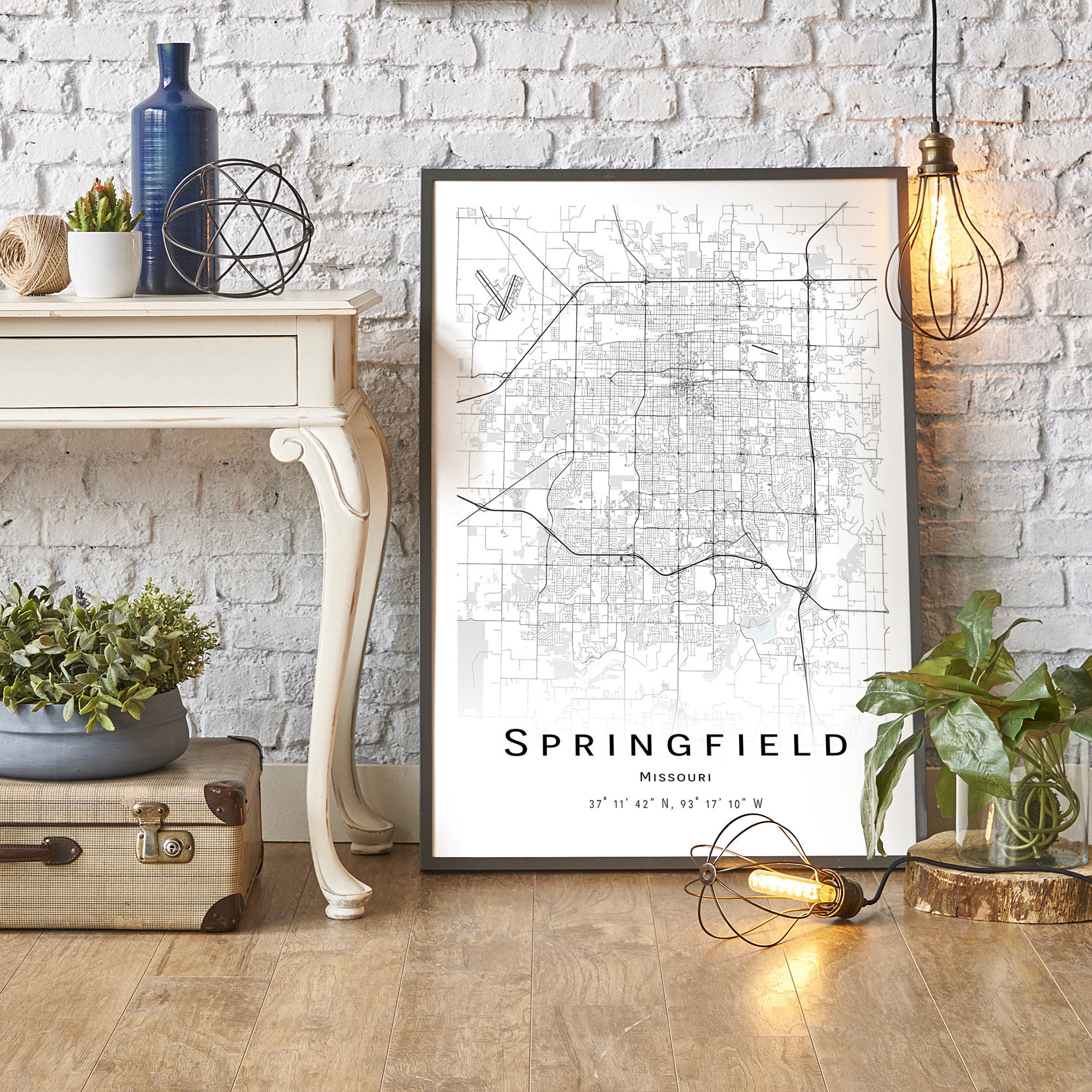 Springfield Map, Missouri, MO City Map With High Details Instant ...