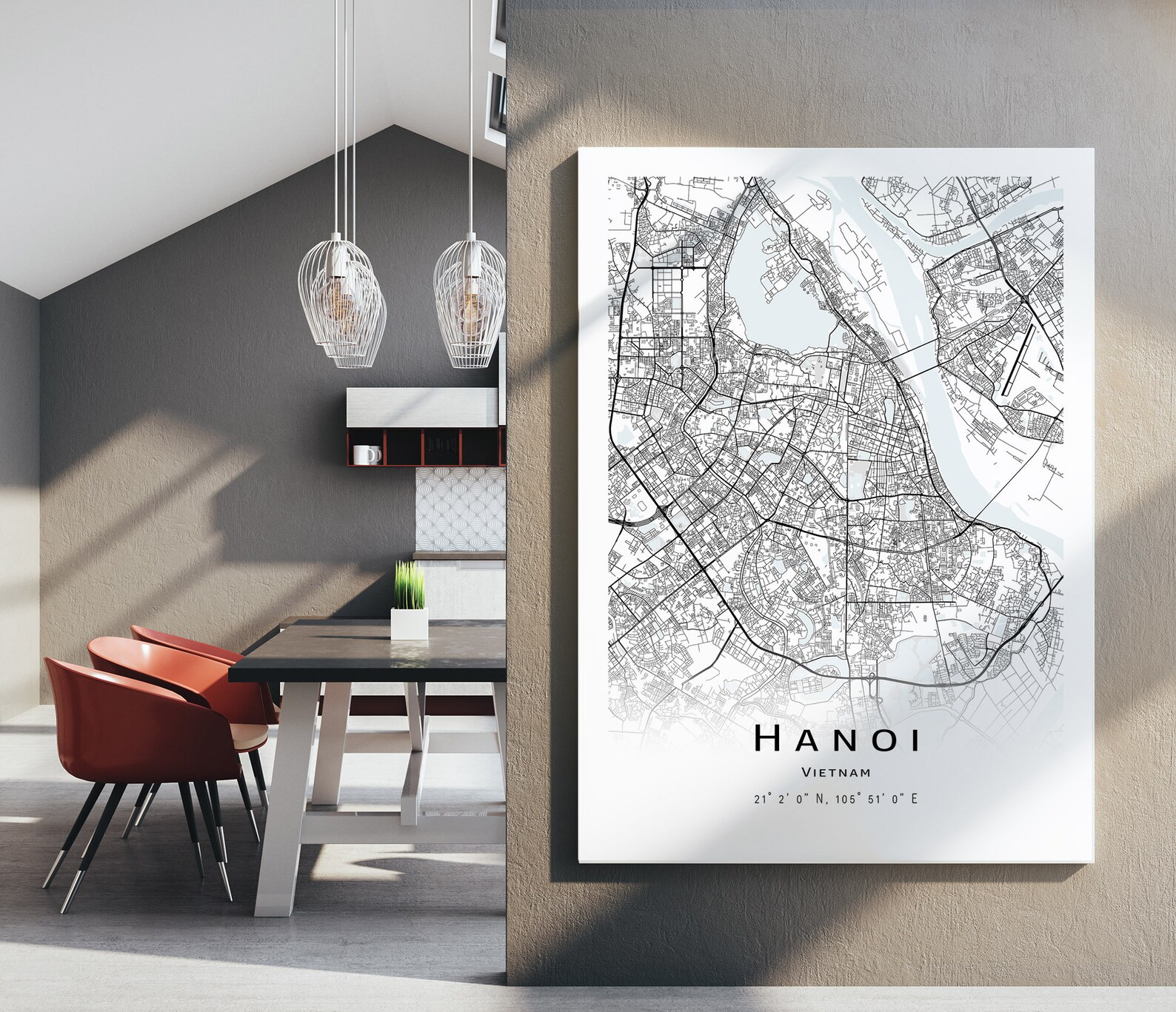 Hanoi Map, Vietnam - City Map With High Details - Instant Download ...
